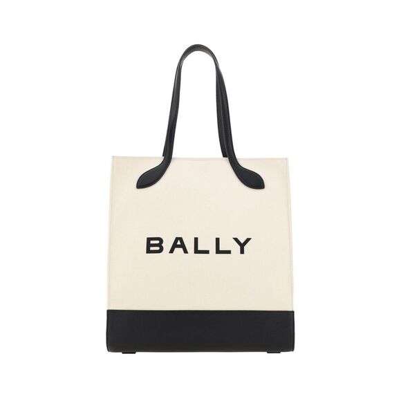 Bally | Bags | Bally Canvas Leather Tote Model Tote Women Black And ...